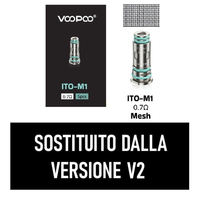 Voopoo - Doric 20/20 SE/Q/Drag Q RESISTENZE ITO M1 0.7ohm - PACK 5 ...